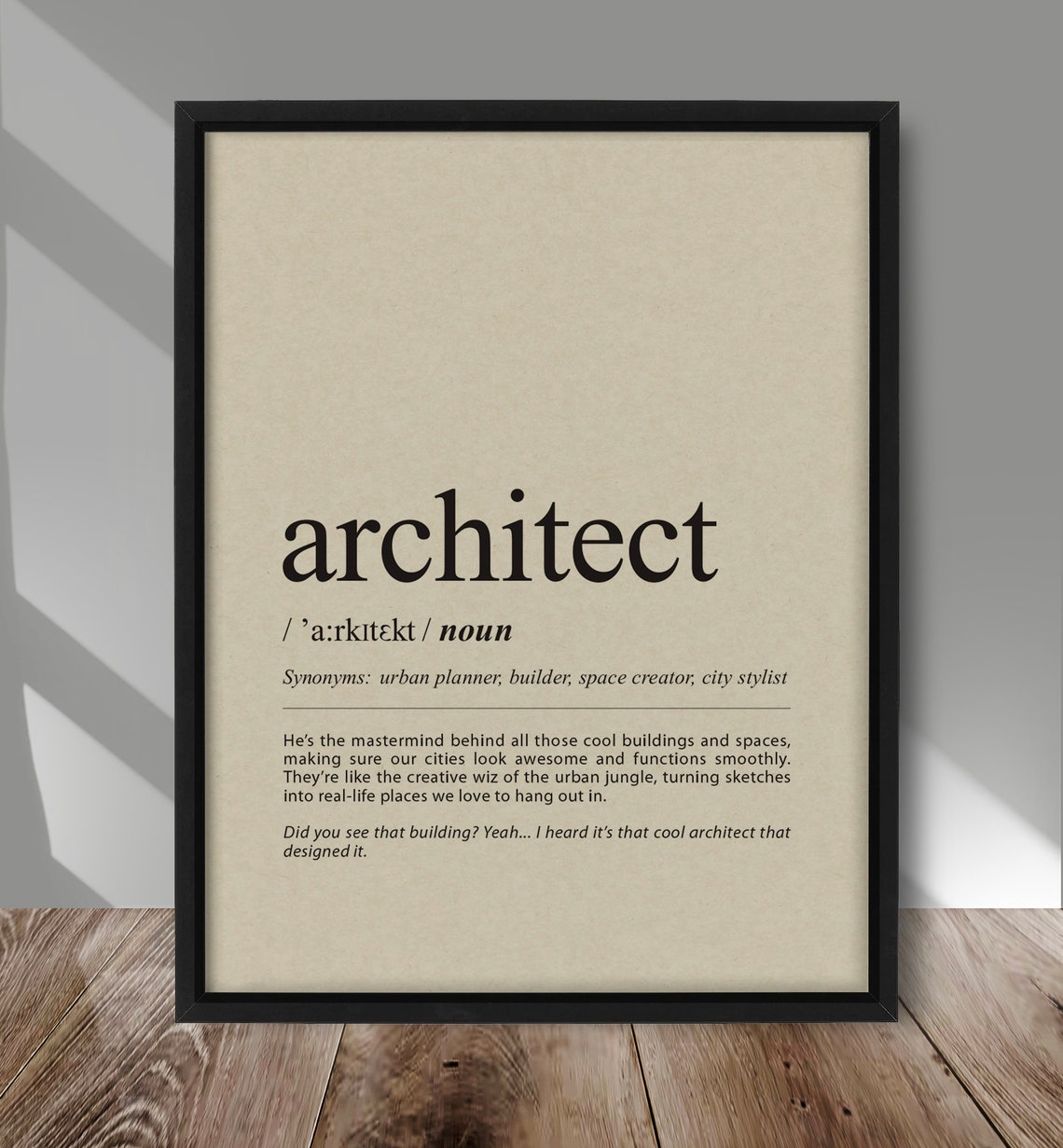 Architect Definition Print, FUN Dictionary Definition Art, Architect ...