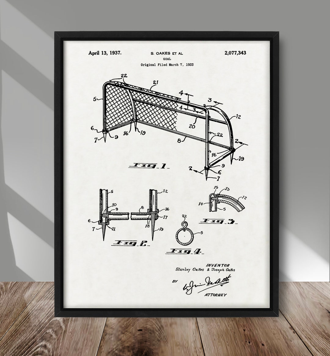 Soccer Goal Patent Art Print, Soccer Goal Poster, Soccer Net Patent ...