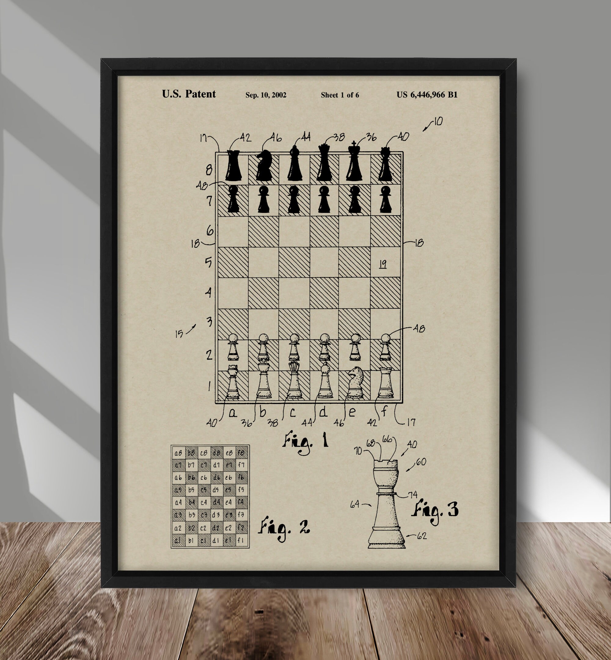 Chess Board Patent Print, Vintage Chess Pieces Patent Poster, Classic ...