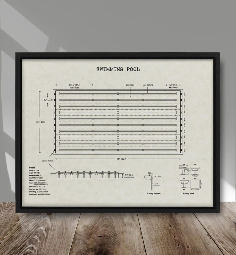Swimming Pool Print, Swimming Pool Drawing Poster, Swimming Pool Poster ...