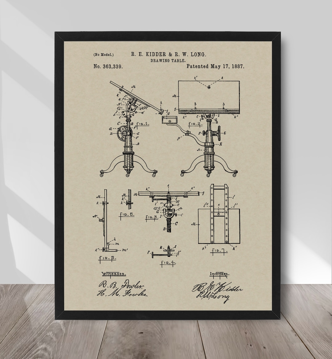 Drawing Table Patent Poster Architect Table Patent Print - Etsy