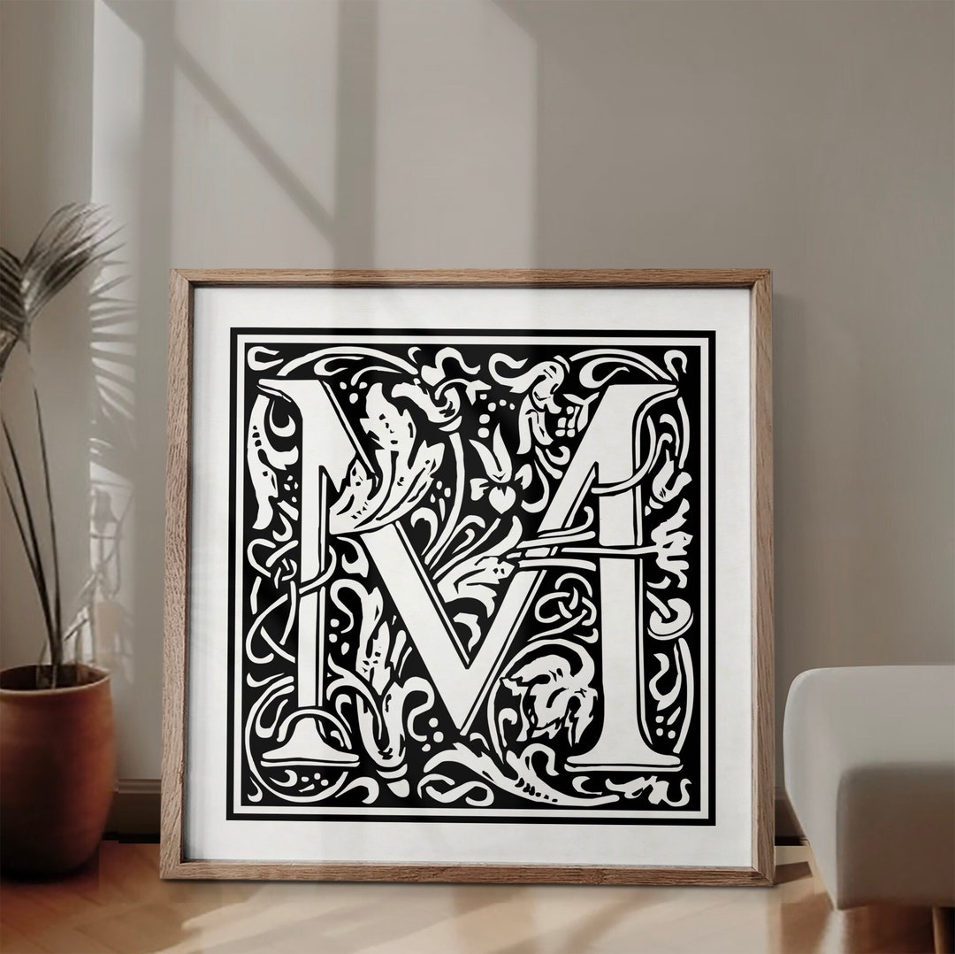 Ornamental LETTER M, Fancy Character, Decorative Letters, Embellished ...