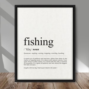 Fishing Definition Print, Fishing Definition Wall Poster, Fishing Wall ...