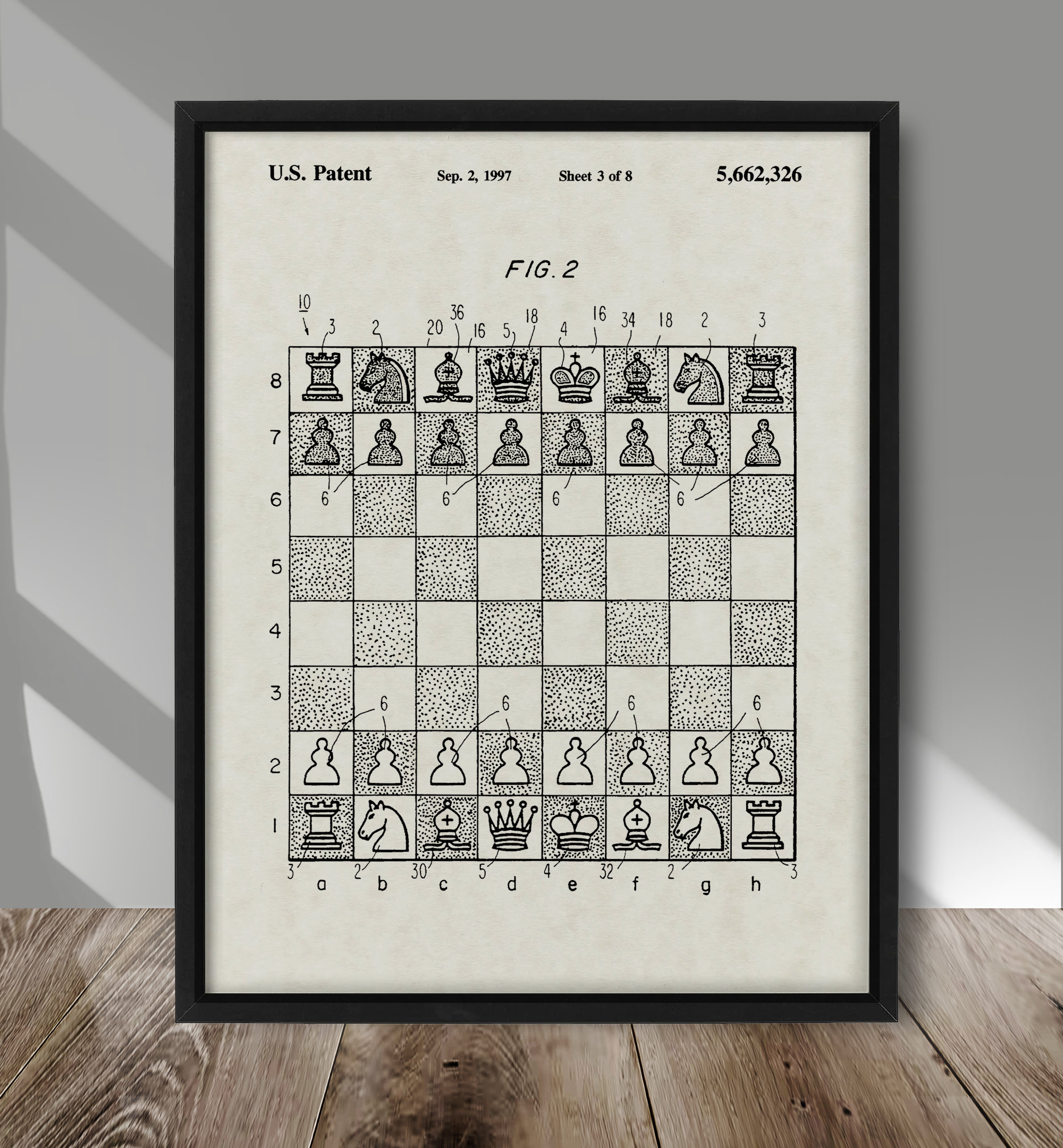 Chess Board Patent Print, Vintage Chess Board Patent Poster, Classic ...