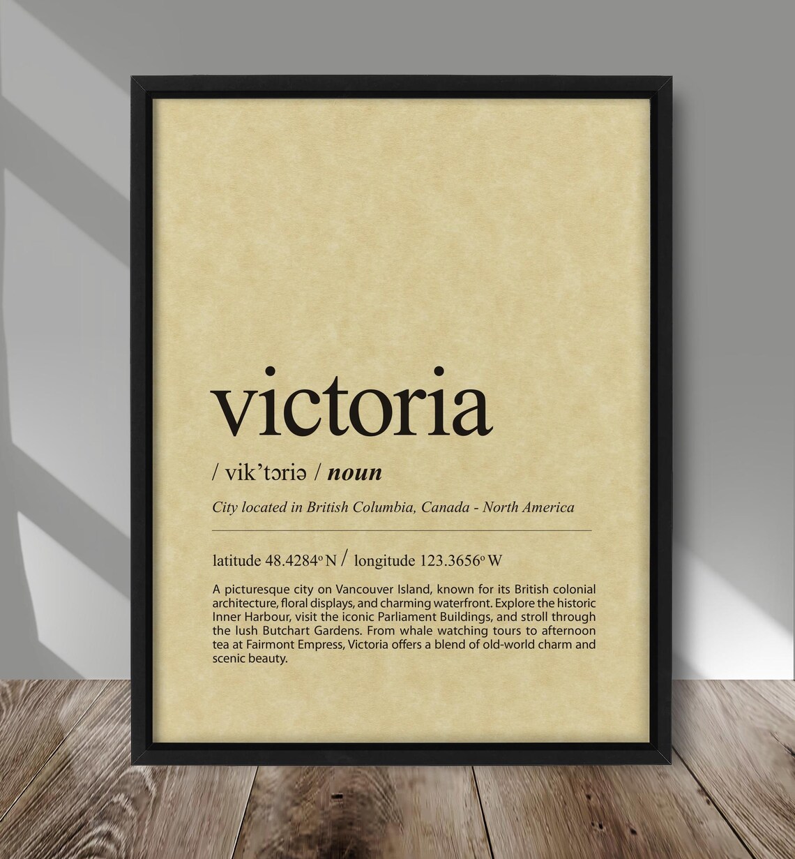 Victoria Definition Print, Victoria City Definition Poster, Canadian ...