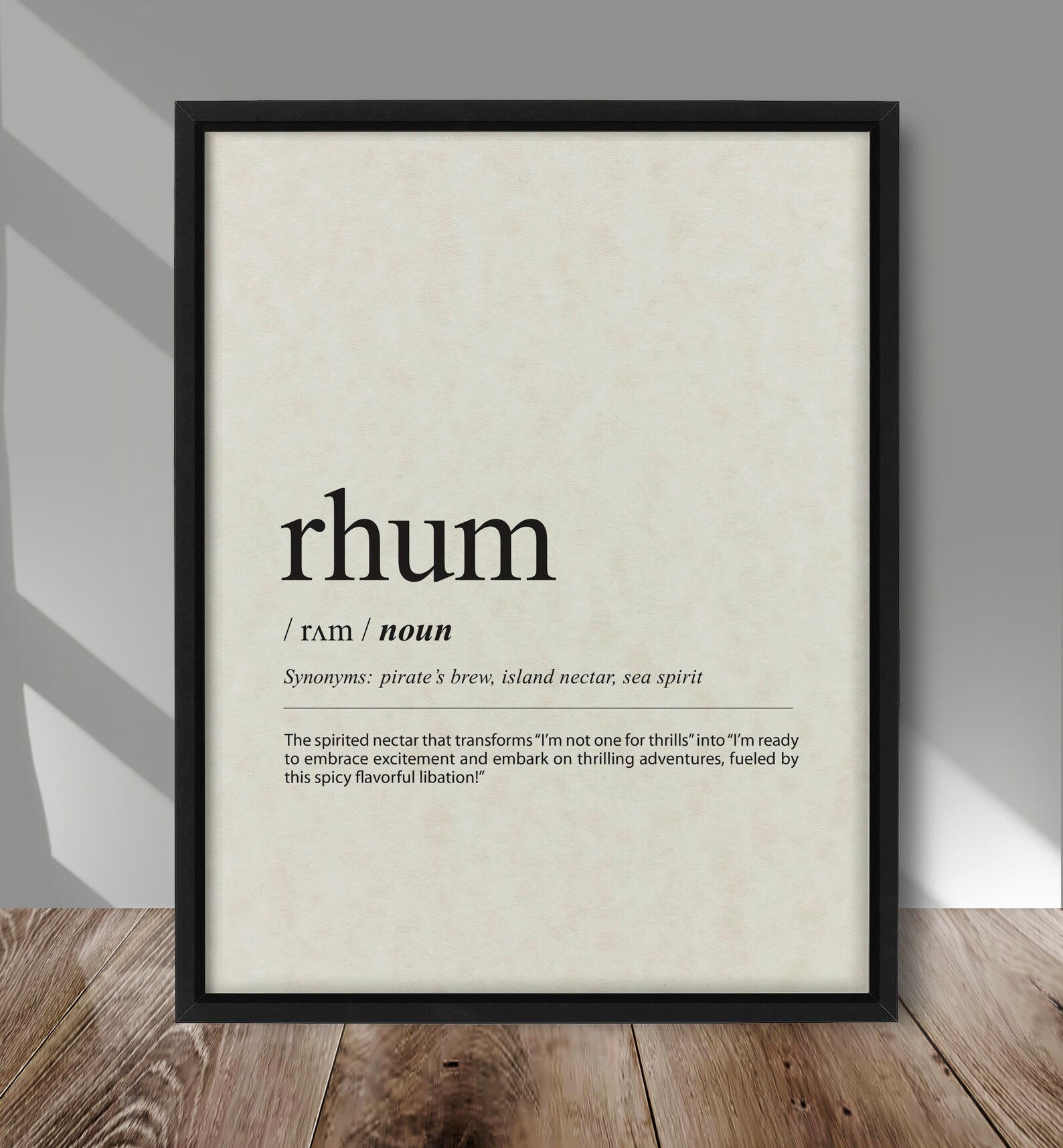 Rhum Definition Poster, Rhum Definition Print, Alcohol Definition ...