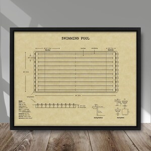 Swimming Pool Print, Swimming Pool Drawing Poster, Swimming Pool Poster ...