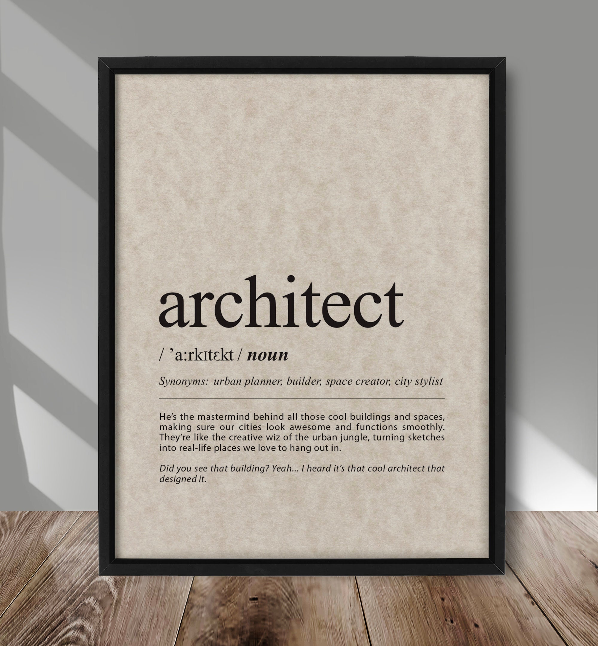 Architect Definition Print, FUN Dictionary Definition Art, Architect ...