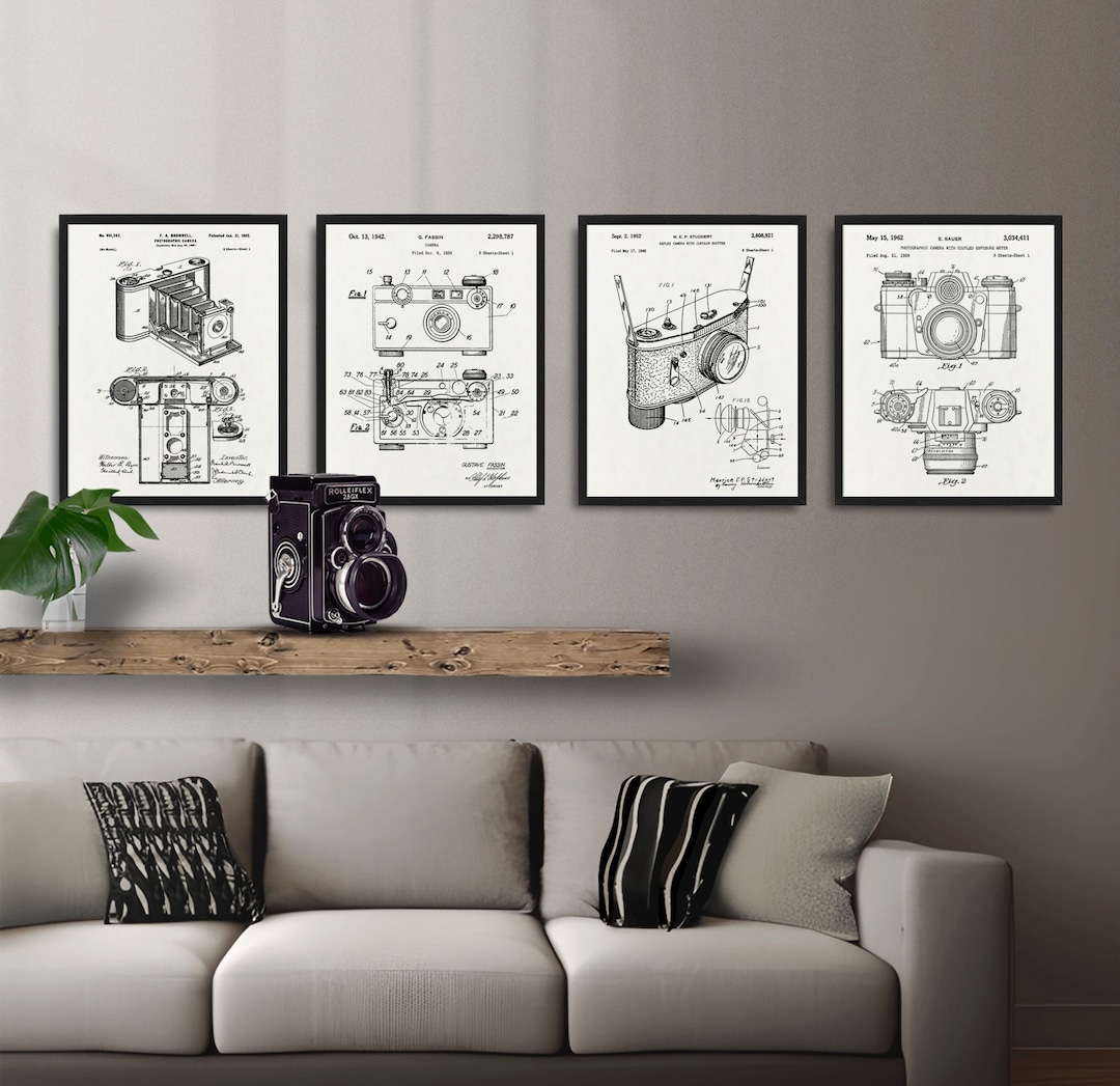 Vintage Camera Patent 4 Poster Set, Photographic Camera Patents ...