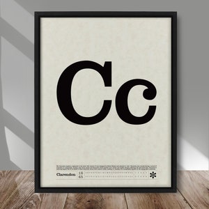 TYPOGRAPHY Print Clarendon Font Poster Clarendon Typography Wall Art ...