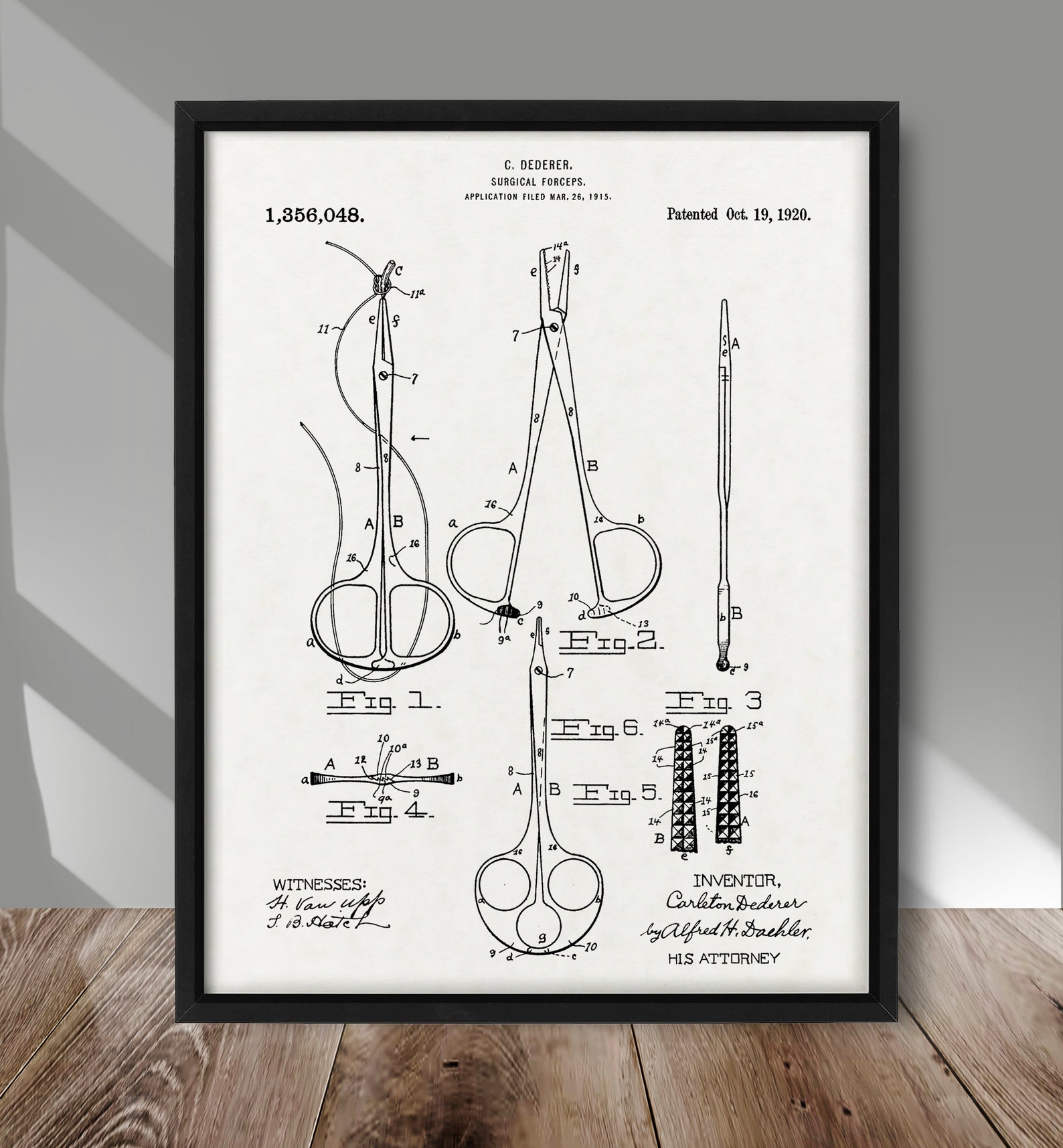Surgical Forceps Patent Print, Vintage Surgical Forceps Patent Poster ...