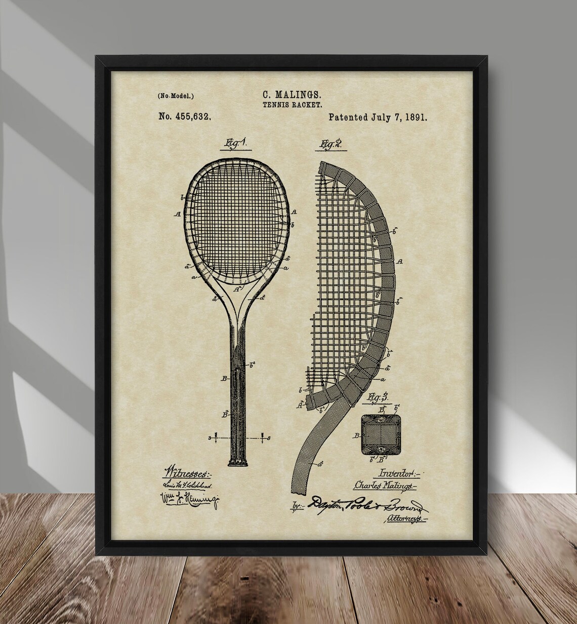 Tennis Racket Patent Print, Tennis Racket Poster, Sport Racket Print ...