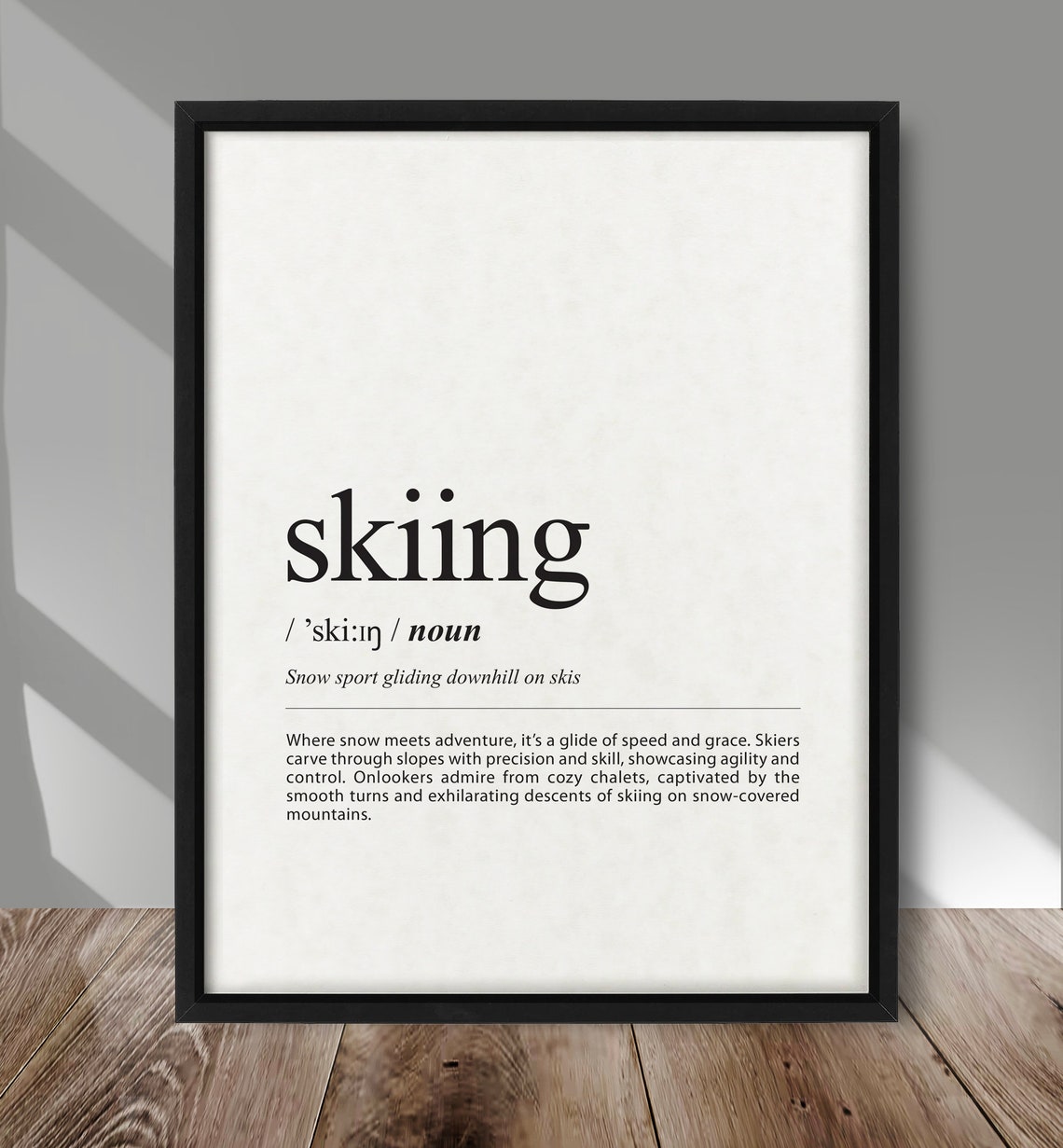 Skiing Definition Print, Skiing Definition Poster, Winter Sport ...