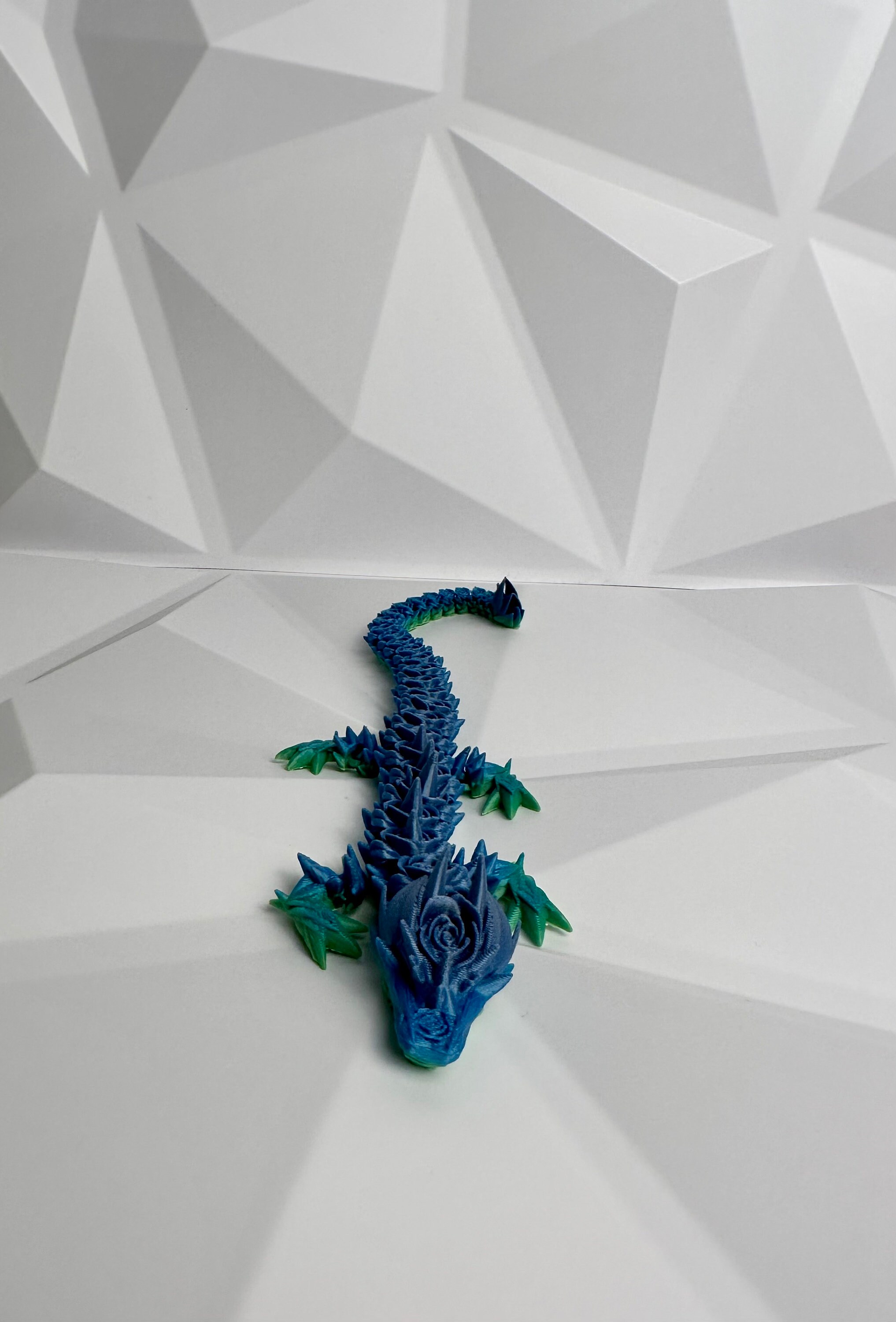 3D Printed Rose-design Dragon Fidget Toy in Purple, Blue, and Green 13 ...