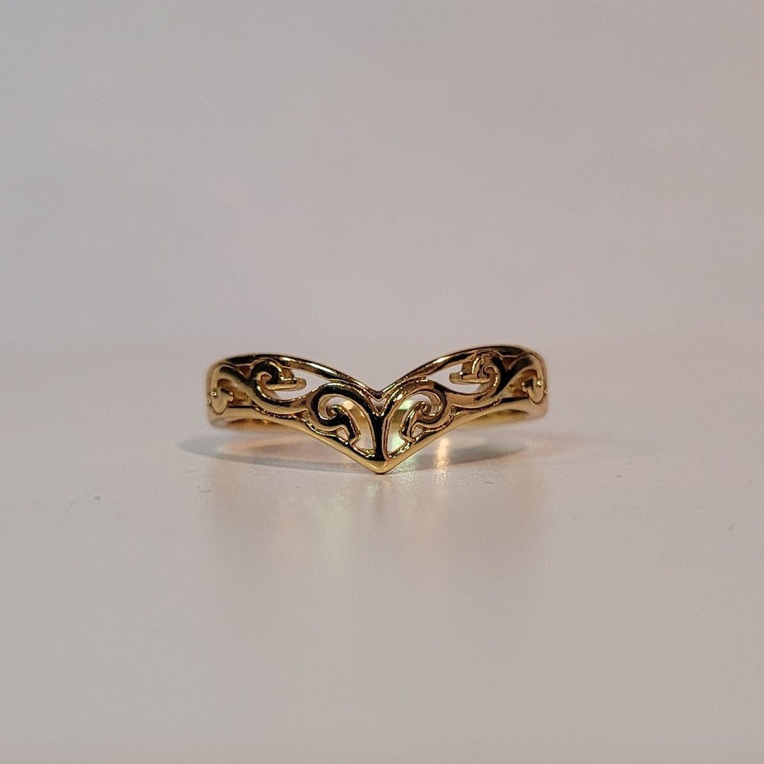 Elven Ring Ondine Minimalist Vintage Ring Gold-plated Stainless Steel ...