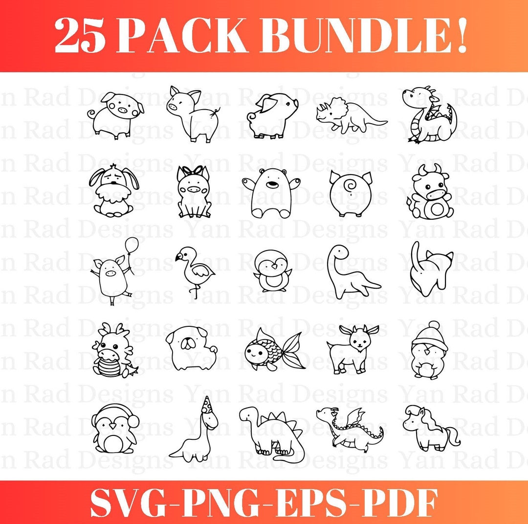 25 Animal Doodle Svg Bundle Animal Svg Doodle Svg Safari Animal Svg ...