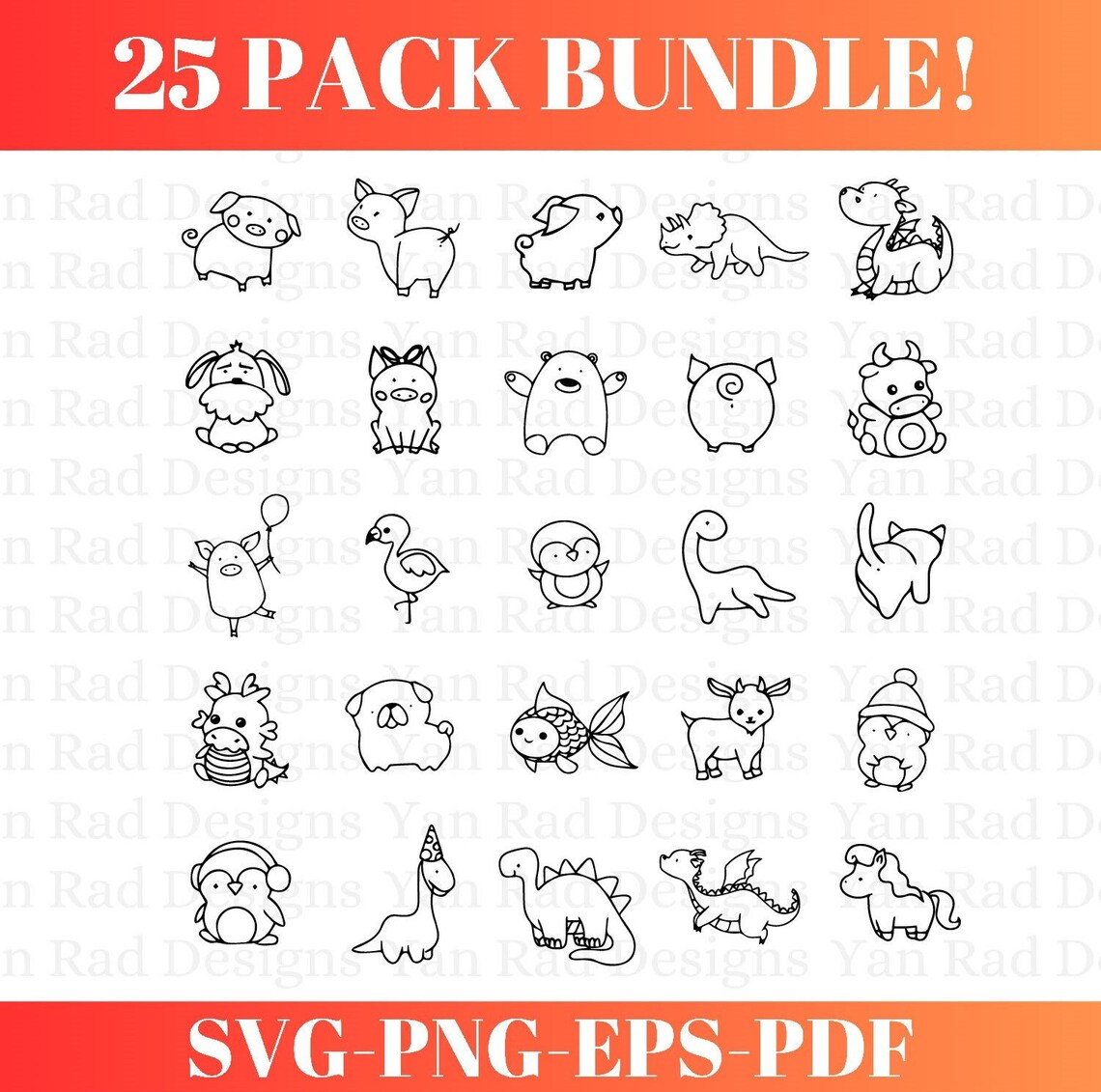 25 Animal Doodle Svg Bundle Animal Svg Doodle Svg Safari Animal Svg ...
