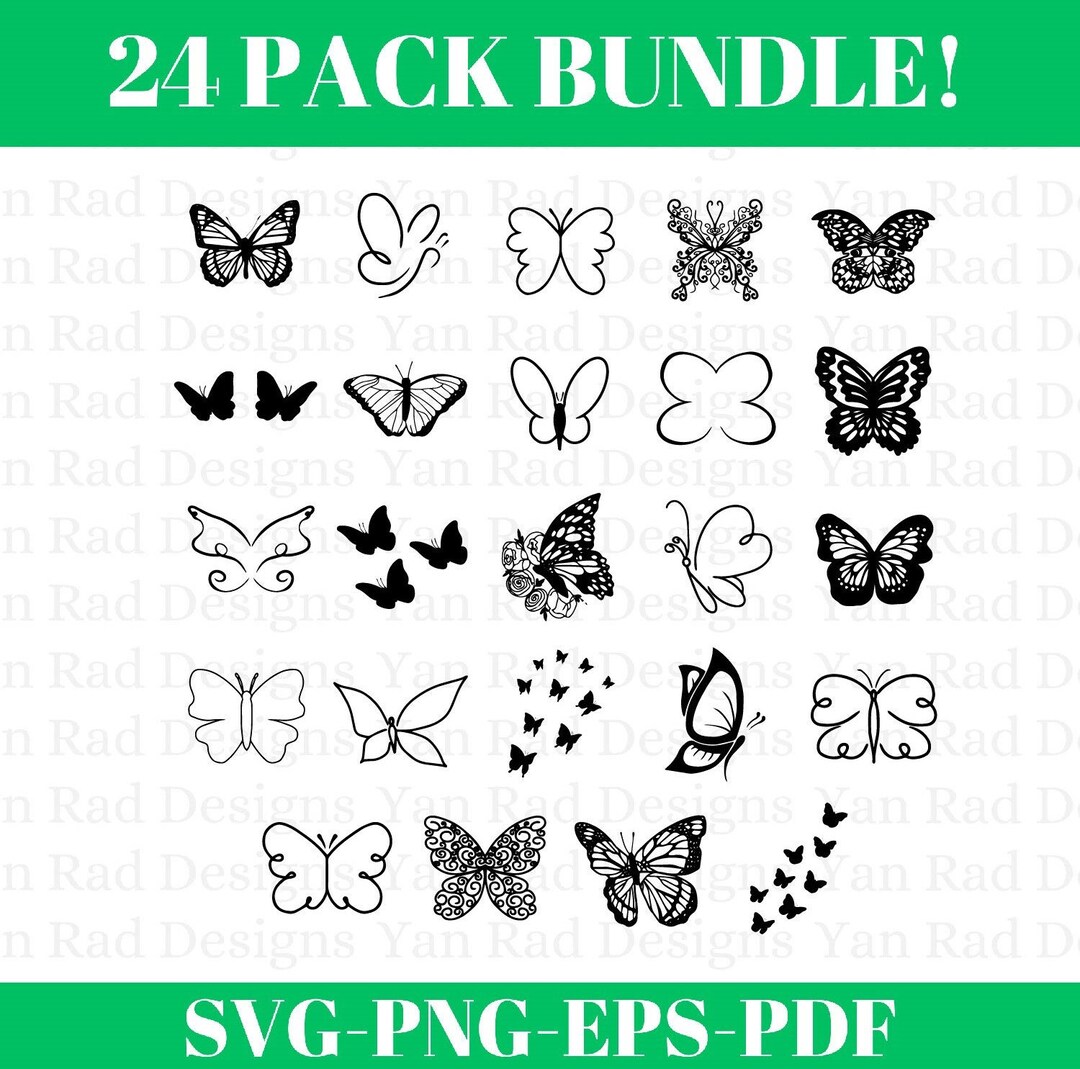Butterfly SVG Bundle - Butterfly PNG Bundle - Butterfly Clipart ...