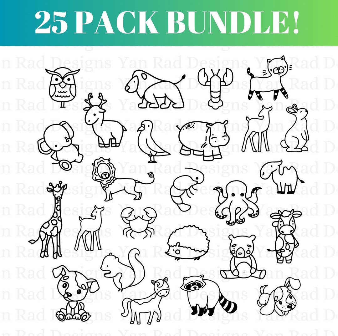 25 Files Animal Doodle Svg Bundle Animal Svg Doodle Svg Safari Animal ...