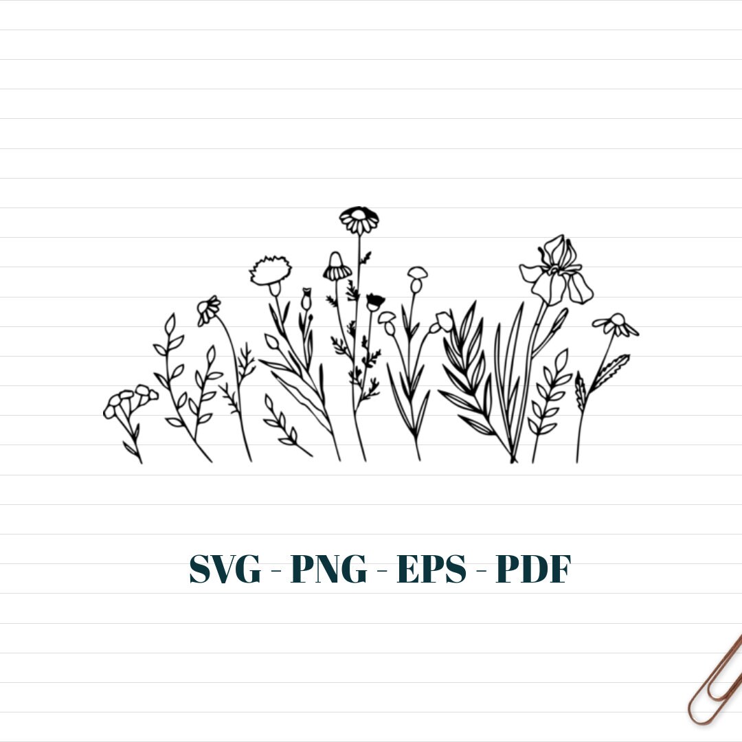 25flower Svg, Wildflowers Svg, Bouquet SVG, Floral Svg, Minimalist Svg ...