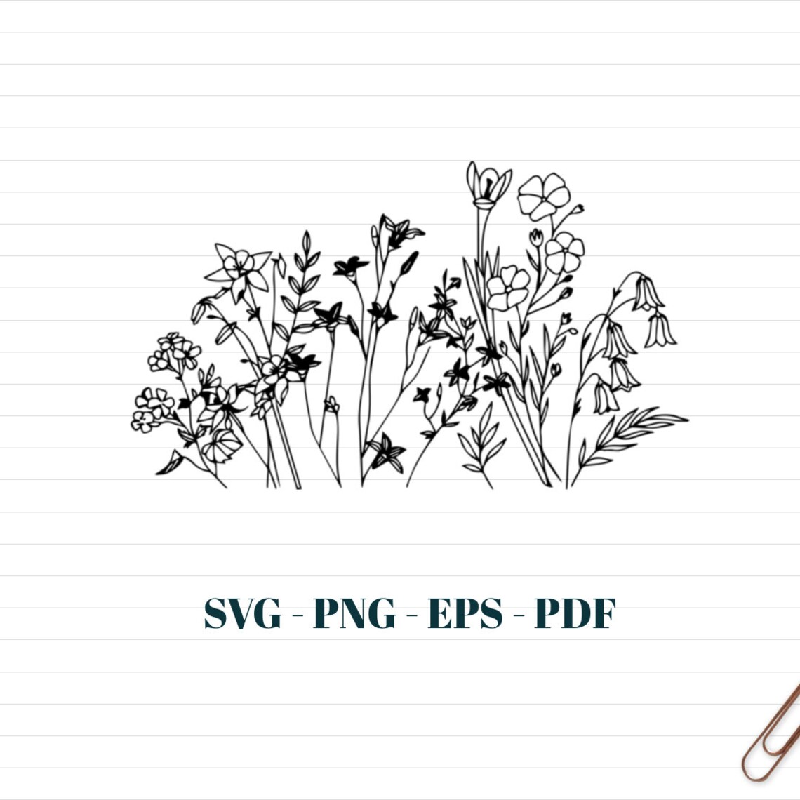 25 Wild Flower Svg, Floral Wreath Svg, Flower Bouquet Svg, Bouquet Svg ...
