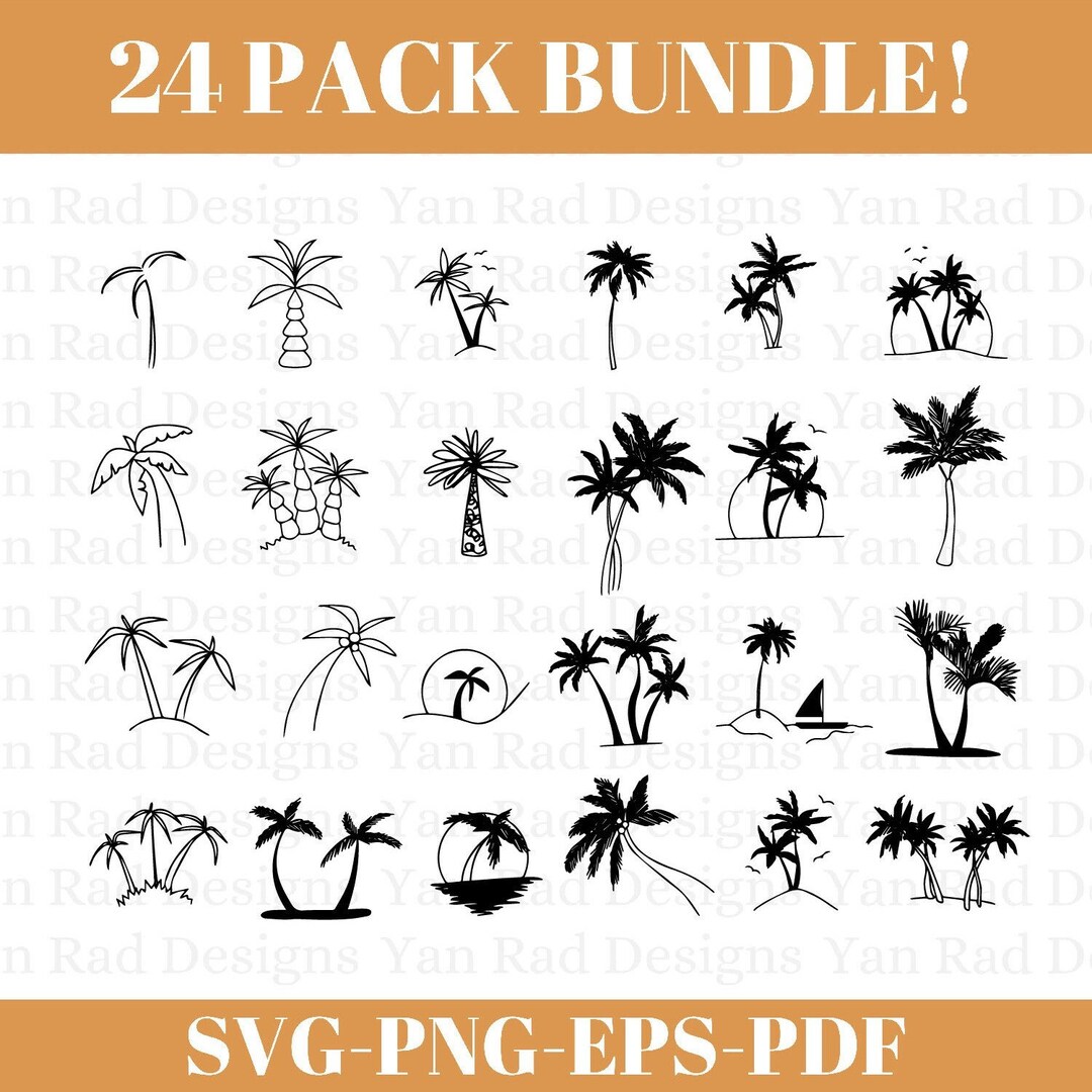Palm Tree SVG Bundle - Palm Tree PNG Bundle - Palm Tree Clipart - Palm Tree SVG Cut Files for ...