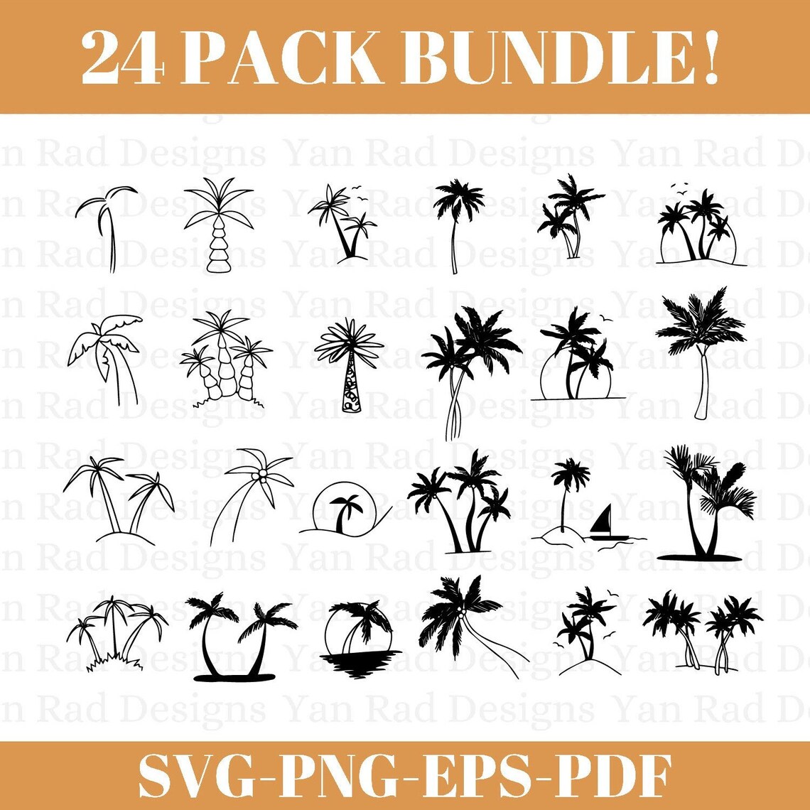 Palm Tree SVG Bundle - Palm Tree PNG Bundle - Palm Tree Clipart - Palm ...