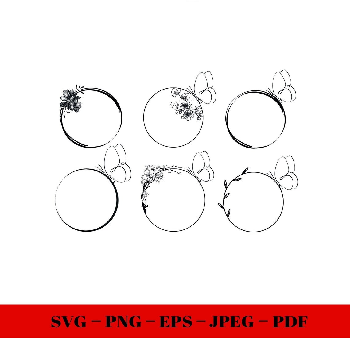 CIRCLE Frame SVG CIRCLES Monogram Svg Circle Frames Svg - Etsy