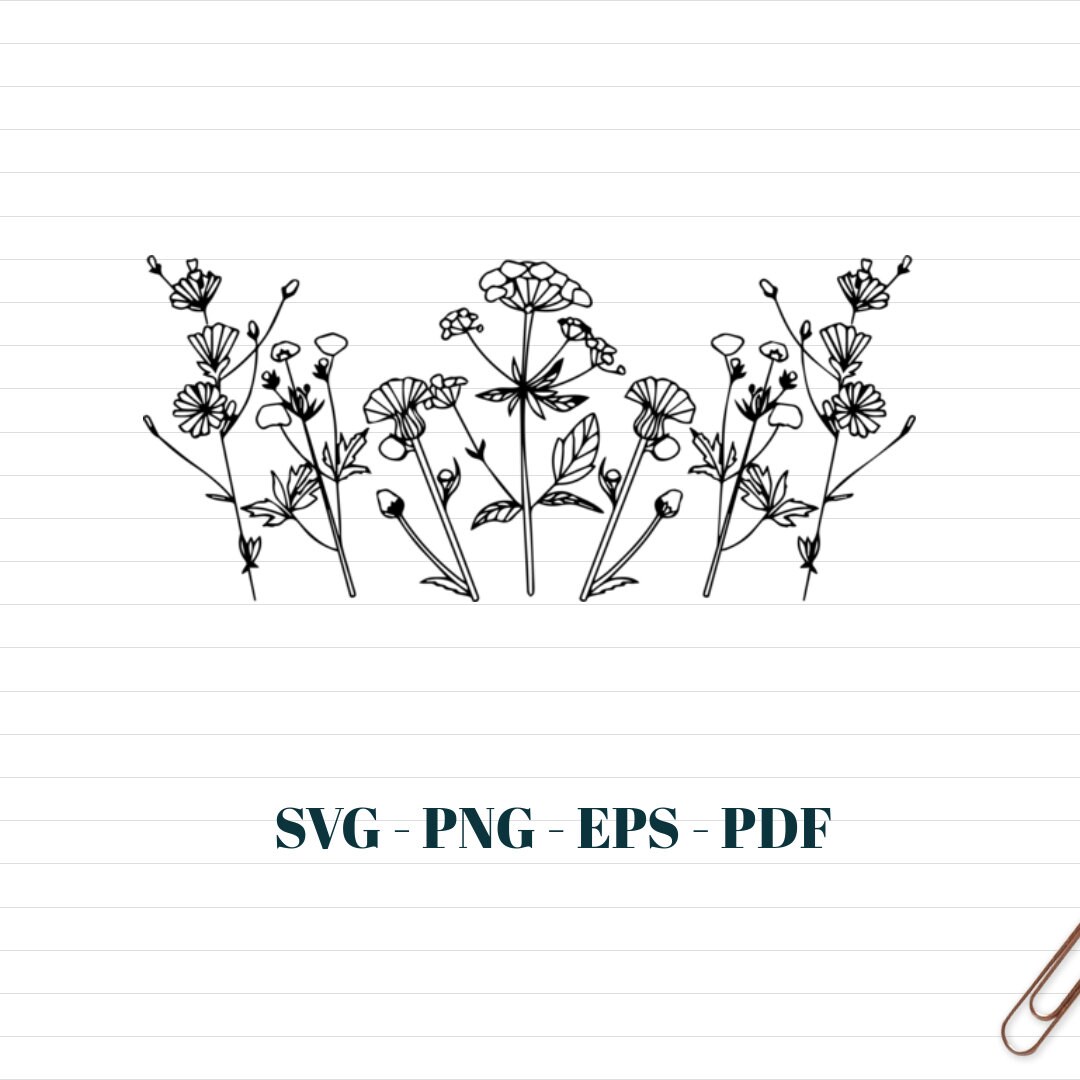 25bouquet SVG Bundle,flourish Svg,eaves Svg,wildflower Cut File ...