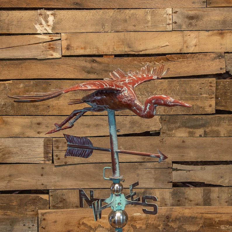 3D Heron Weathervane, Antique Weathervane, Vintage Style Design Copper ...