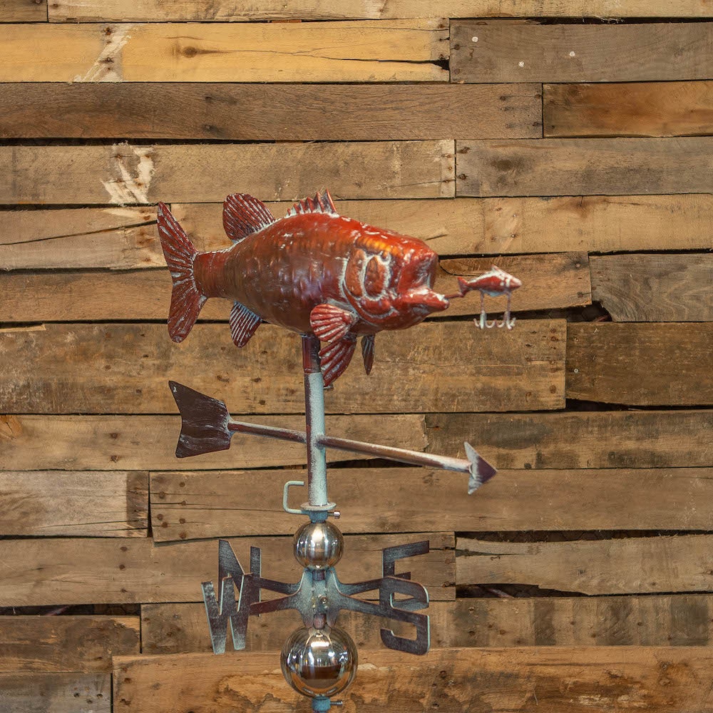 3D Largemouth Bass Weathervane, Antique Weathervane, Vintage Style ...