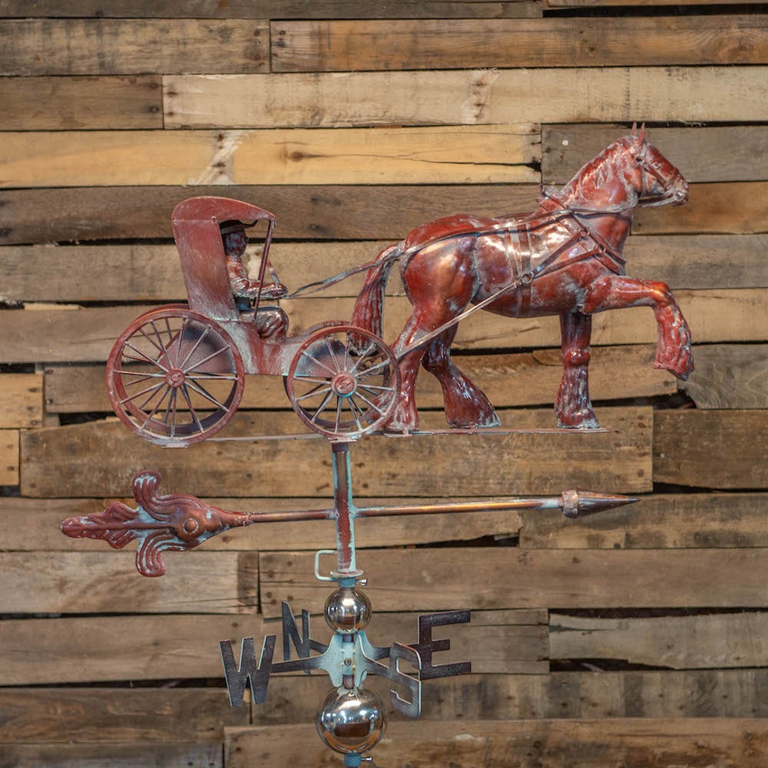 3D Surrey Weathervane, Antique Weathervane, Vintage Style Copper Patina ...