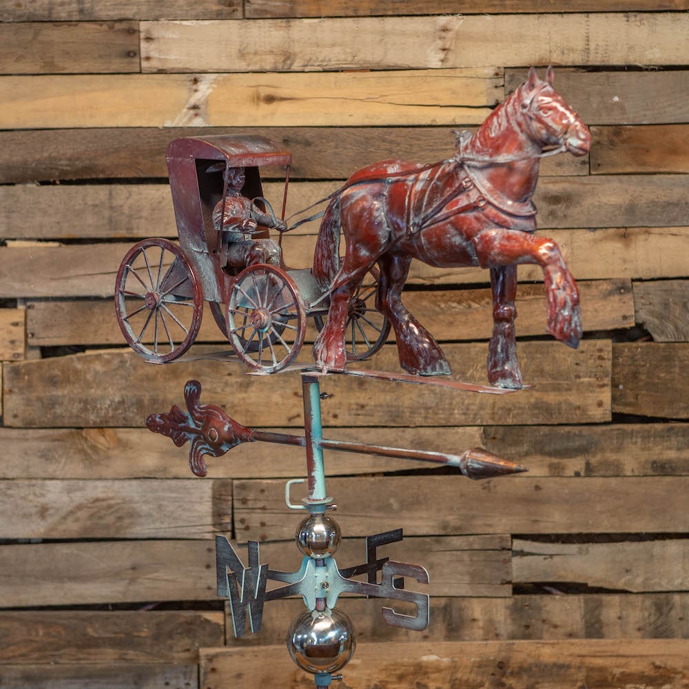 3D Surrey Weathervane, Antique Weathervane, Vintage Style Copper Patina ...