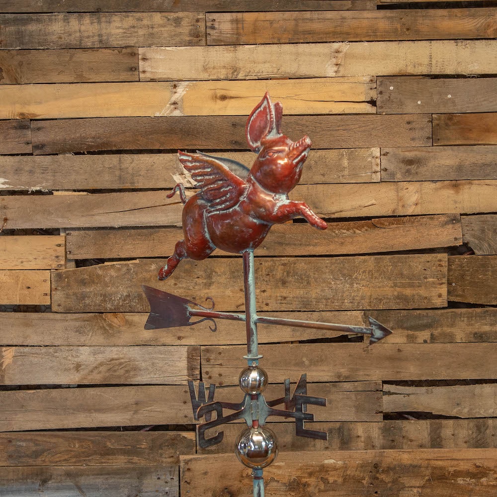 2D Flying Pig Weathervane, Antique Weathervane, Vintage Style With ...