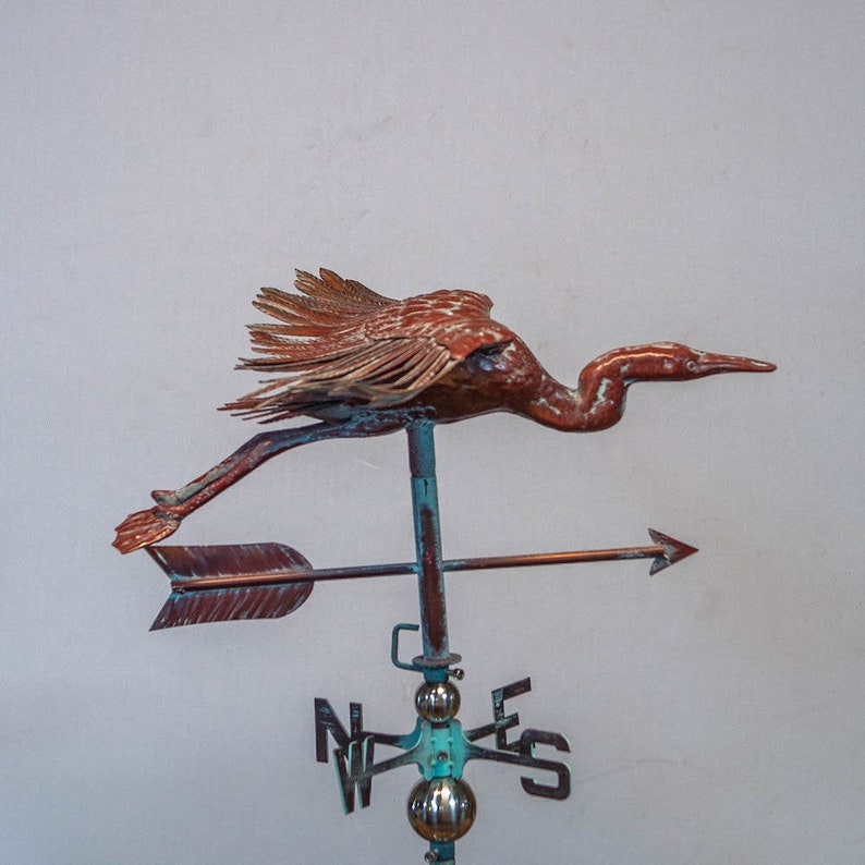 3D Heron Weathervane, Antique Weathervane, Vintage Style Design Copper ...