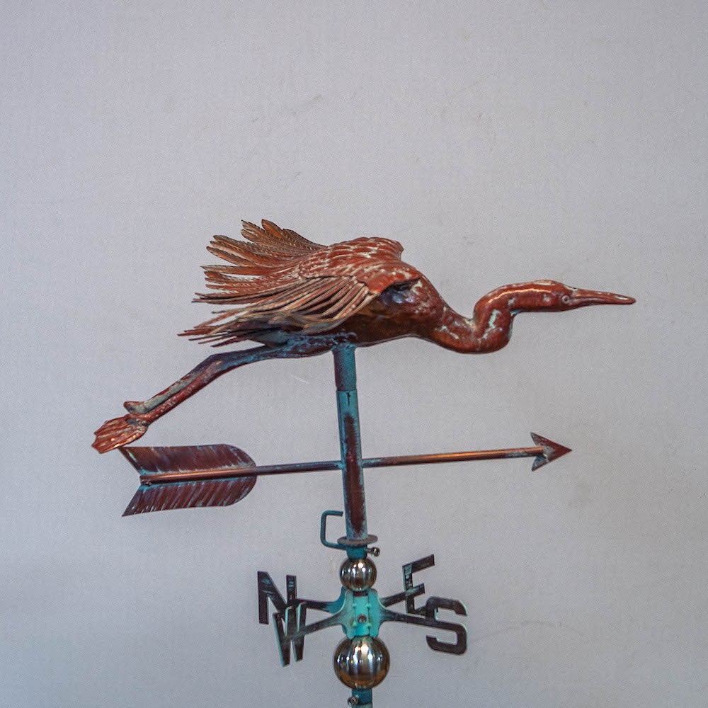 3D Heron Weathervane, Antique Weathervane, Vintage Style Design Copper ...