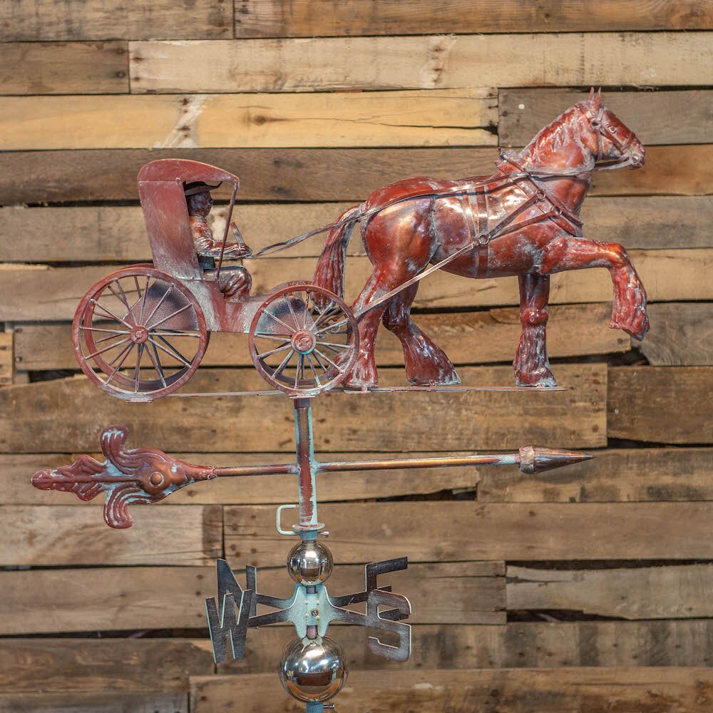 3D Surrey Weathervane, Antique Weathervane, Vintage Style Copper Patina ...