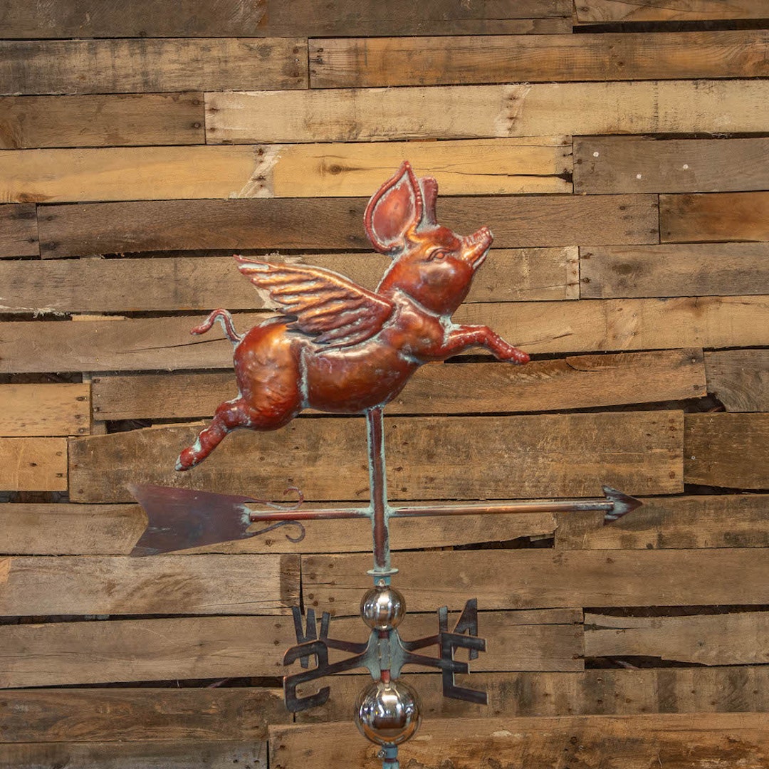 2D Flying Pig Weathervane, Antique Weathervane, Vintage Style With ...