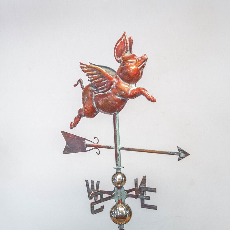 2D Flying Pig Weathervane, Antique Weathervane, Vintage Style With ...