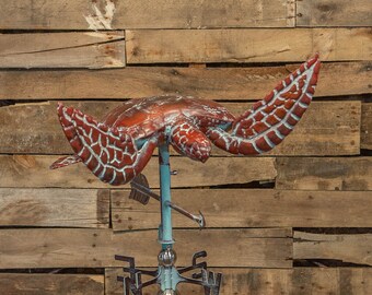 LARGE Handcrafted 3D 3-dimensional Sailboat Weathervane Copper Patina ...