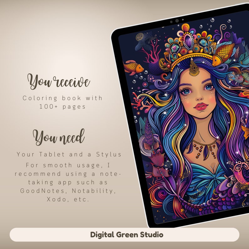 100+ Mermaids Coloring Pages, Magical Coloring Book for Adult & Kids ...