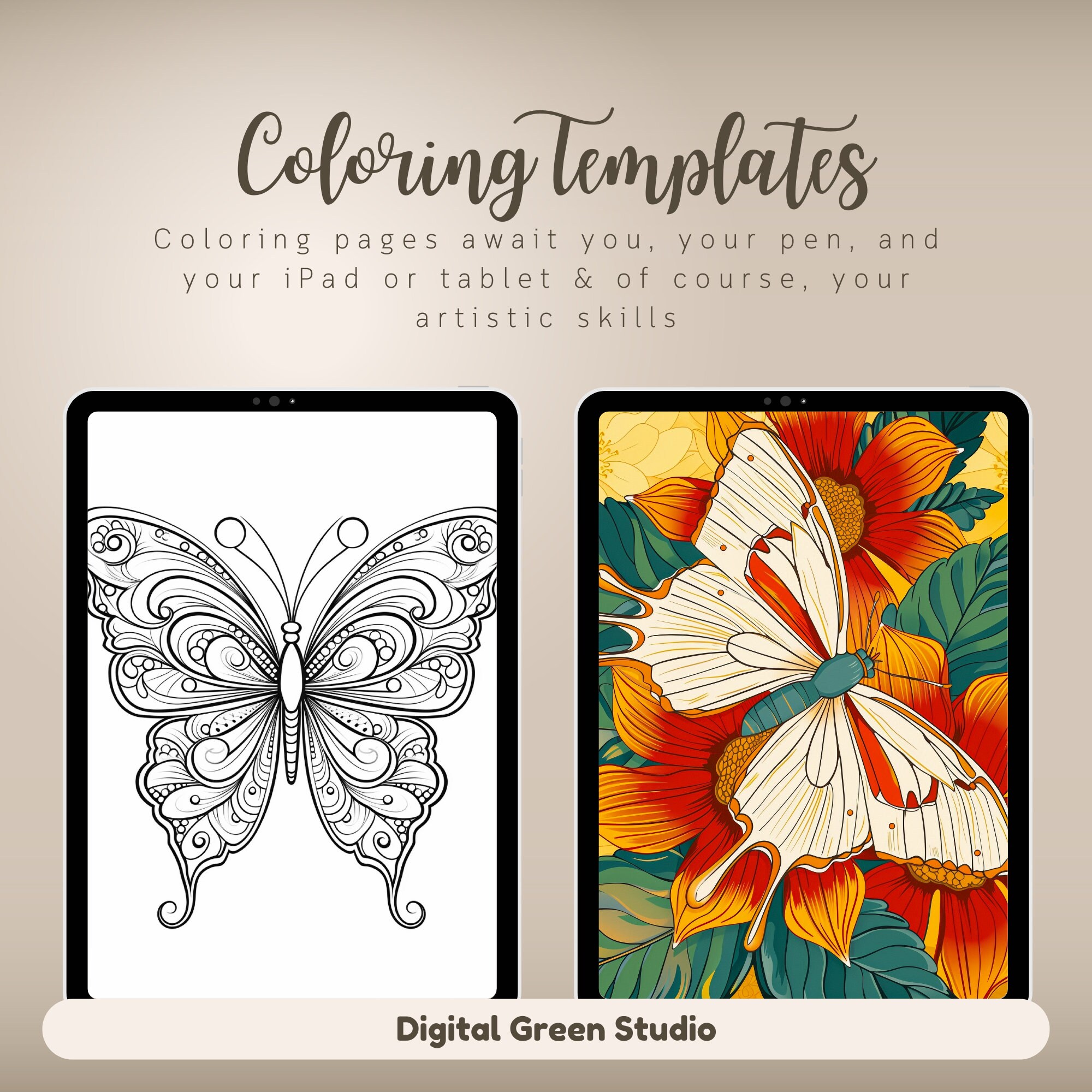 150+ Butterfly Coloring Pages, Coloring Book for Adult & Kids, Nature ...