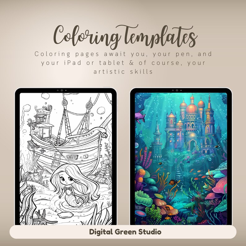 100+ Mermaids Coloring Pages, Magical Coloring Book for Adult & Kids ...