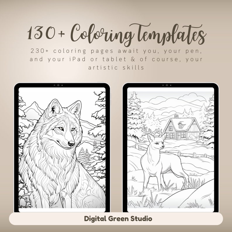 130 Winter Animals Coloring Pages,kids and Adult Coloring Book, Simple ...