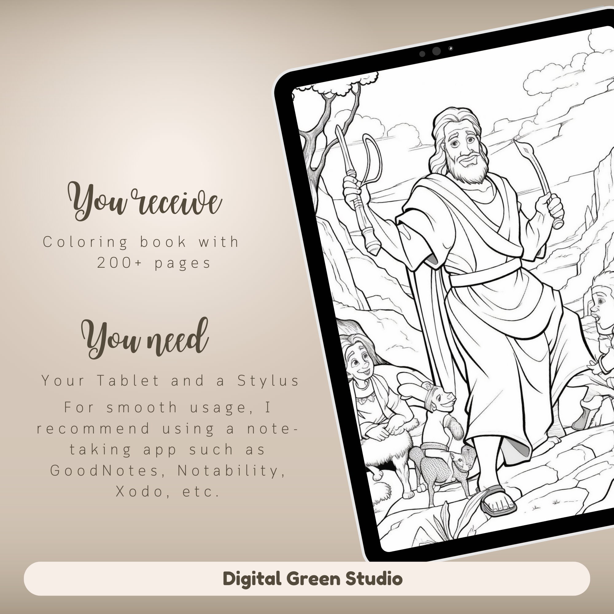 200+ Bible Coloring Pages, Bible Kids Coloring Book, Simple Bible ...