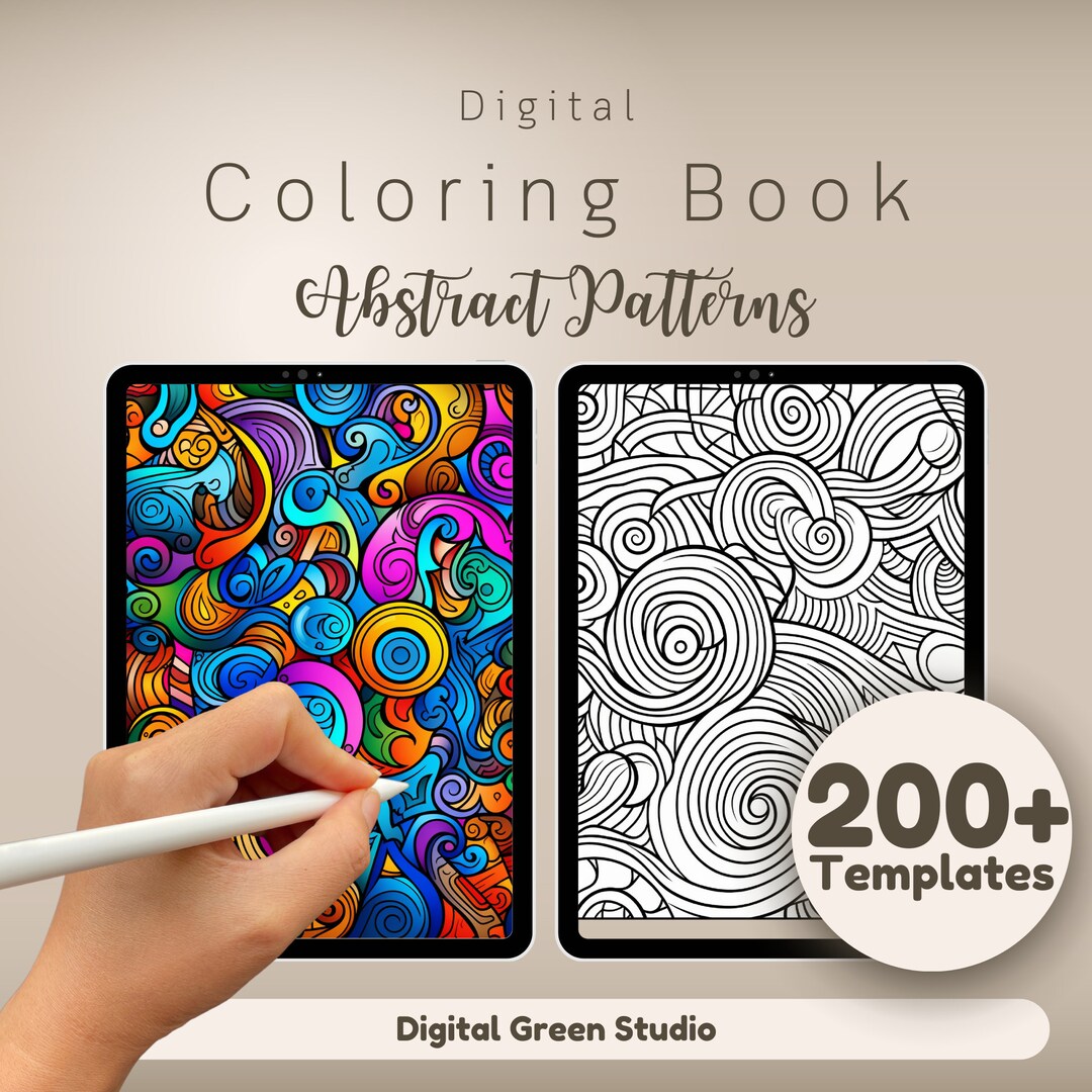 200+ Calming Abstract Pattern Coloring Pages, Adult Coloring Book ...