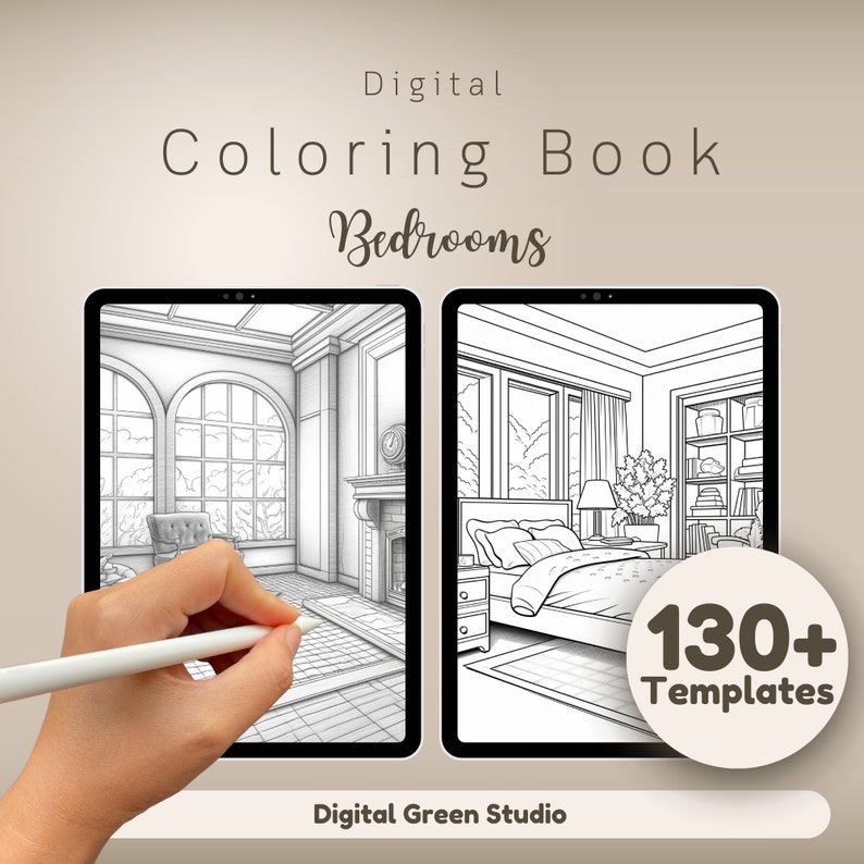 130+ Bedroom Coloring Pages, Adult Coloring Book, Bedroom Designs to ...