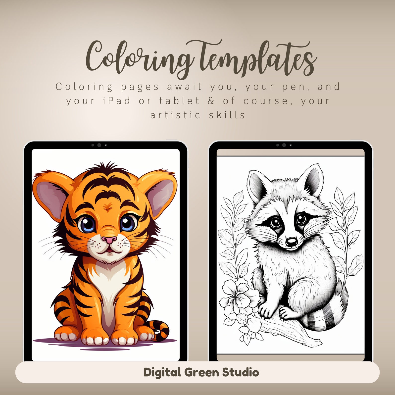 150 Cute Animals Coloring Pages, Adult & Kids Coloring Book, Big Eyes ...