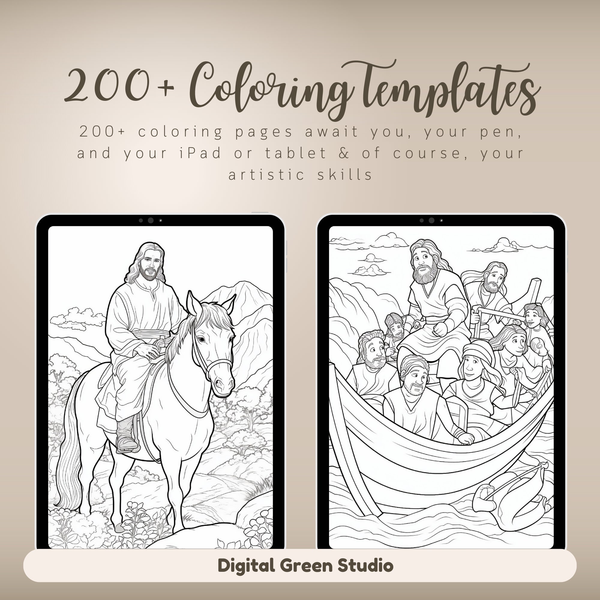 200 Bible Coloring Pages, Bible Kids Coloring Book, Simple Bible ...