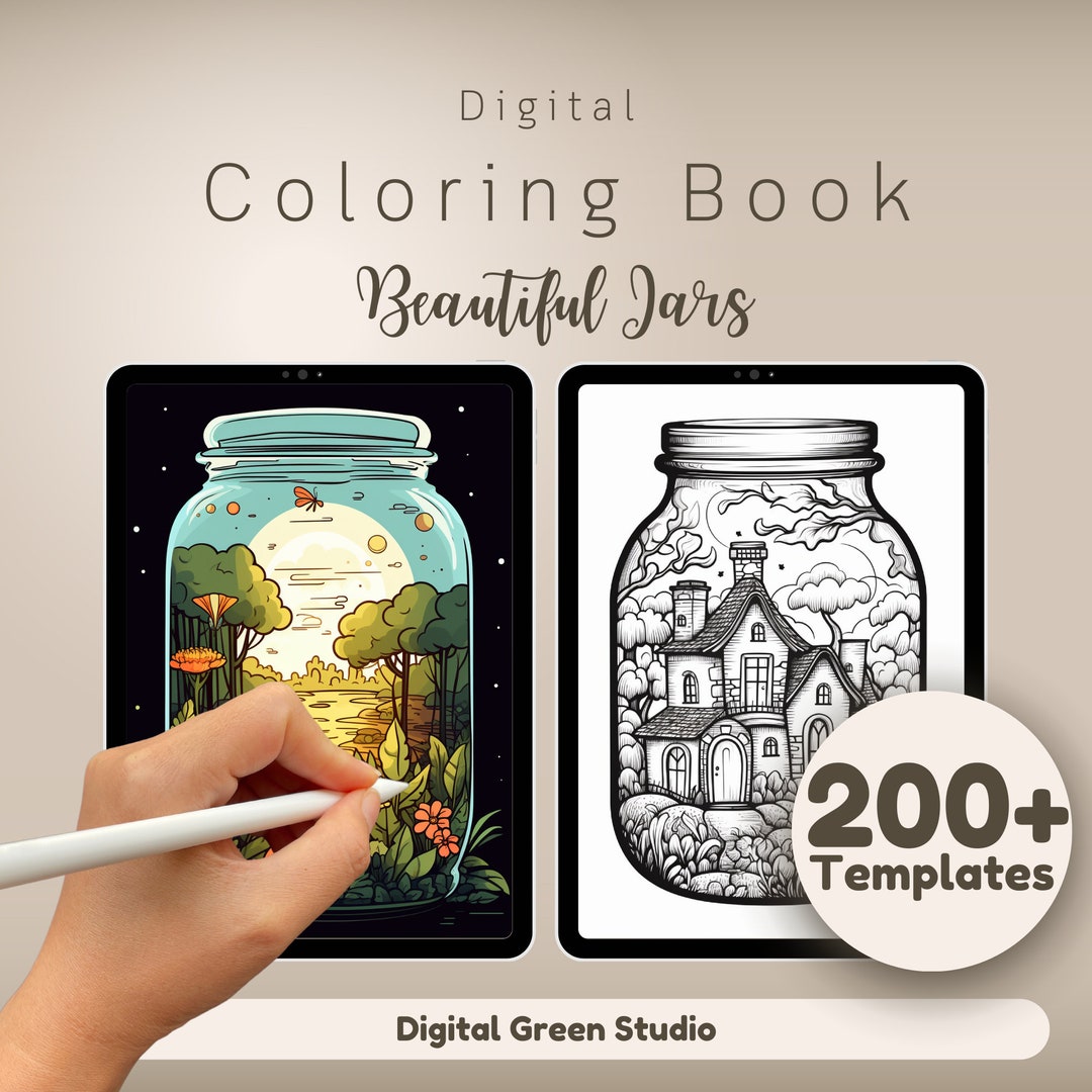 200+ Life in Jars Coloring Pages, Adult Coloring Book, Intricate Jar ...